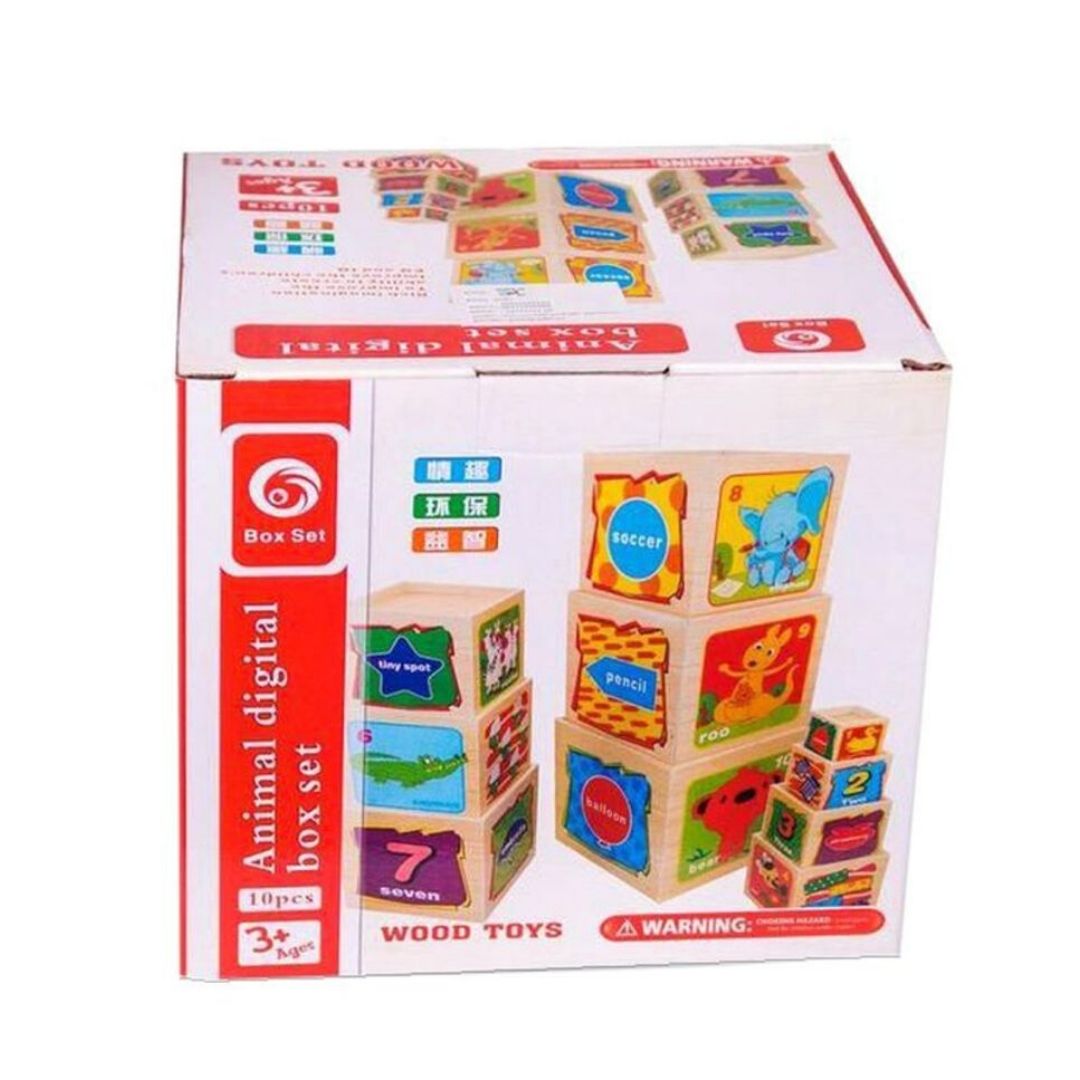 Mega Cubos Apilables x10 Madera - Toys Market | Juguetería